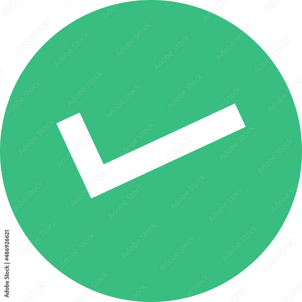 Green checkmark icon, Verification successful flat icon Vector check ...