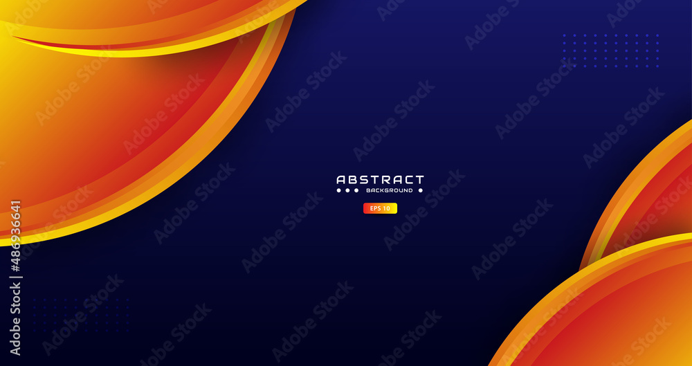 abstract blue orange gradient wavy background with line wave Stock ...