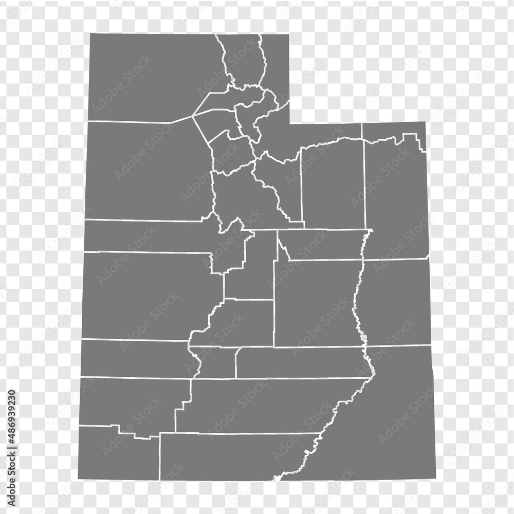 State Utah map on transparent background. Blank map of Utah with ...