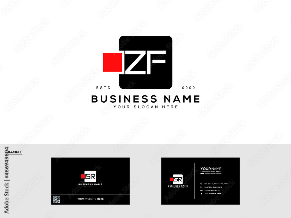 Letter ZF Logo, Alphabet Zf Monogram Logo icon with business card ...