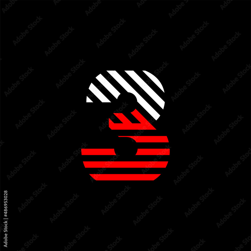 Abstract figure three Line. Transition color linear 3 logo. Linear ...