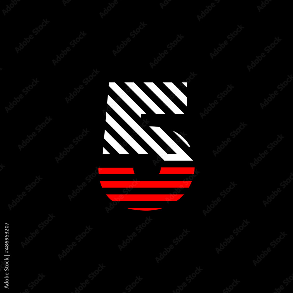 Abstract figure five Line. Transition color linear 5 logo. Linear ...