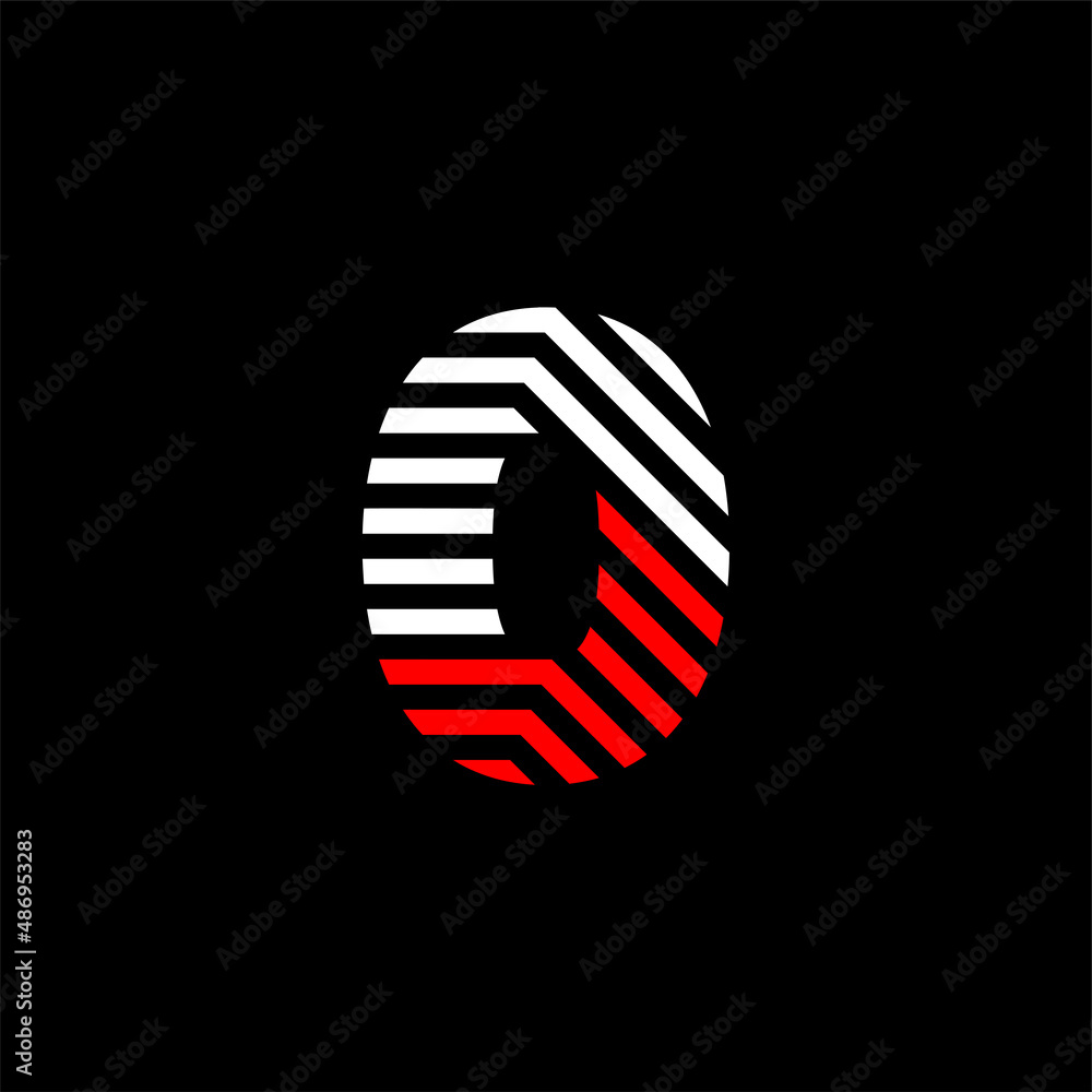 Abstract figure zero Line. Transition color linear 0 logo. Linear ...
