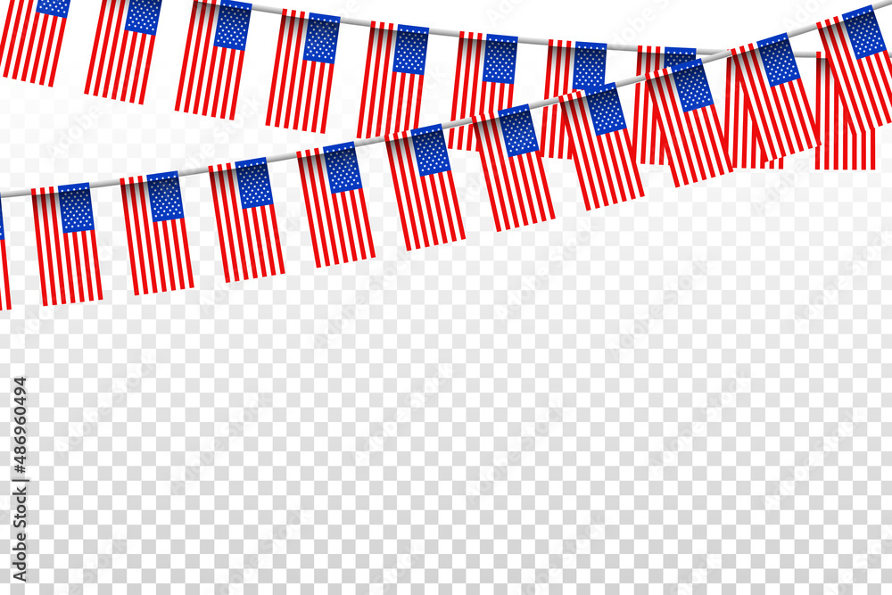 Vector realistic isolated party flags with United States of America ...