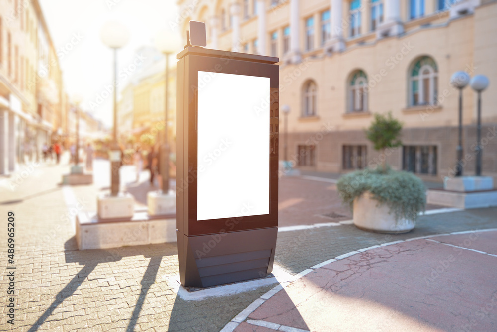 City street light advertising mockup Stock Photo | Adobe Stock
