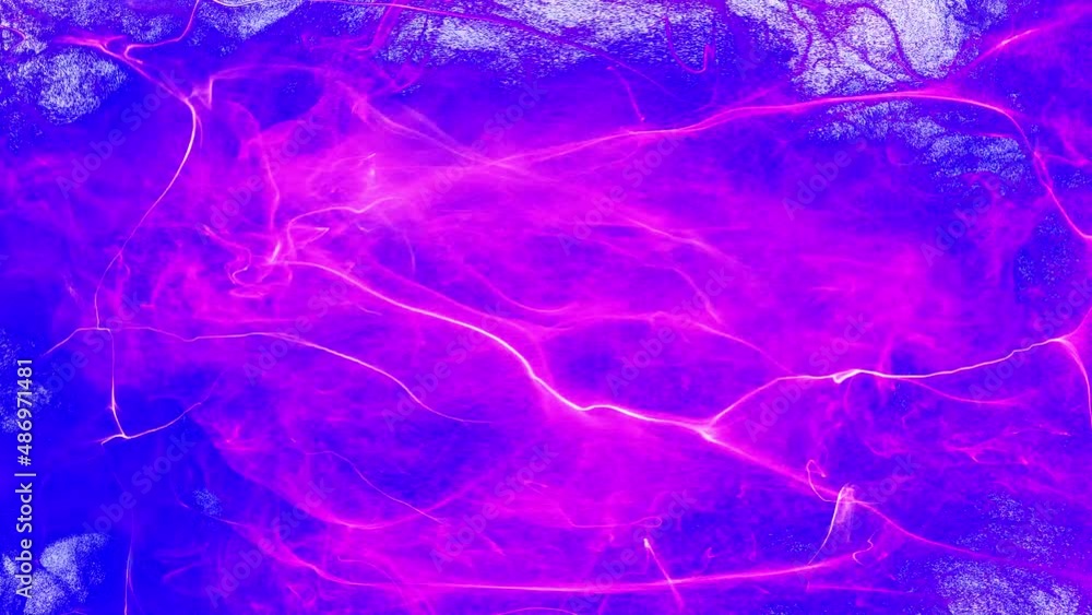 Plasma in room fly and form swirls, lines, net structures on white ...