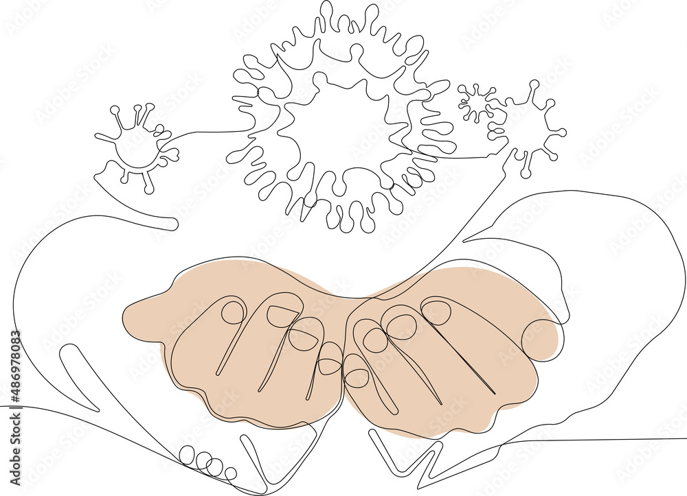 Vector illustration. One continuous line is a concept. Continuous line ...
