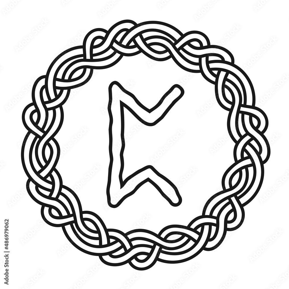Rune Perthro in a circle - an ancient Scandinavian symbol or sign ...