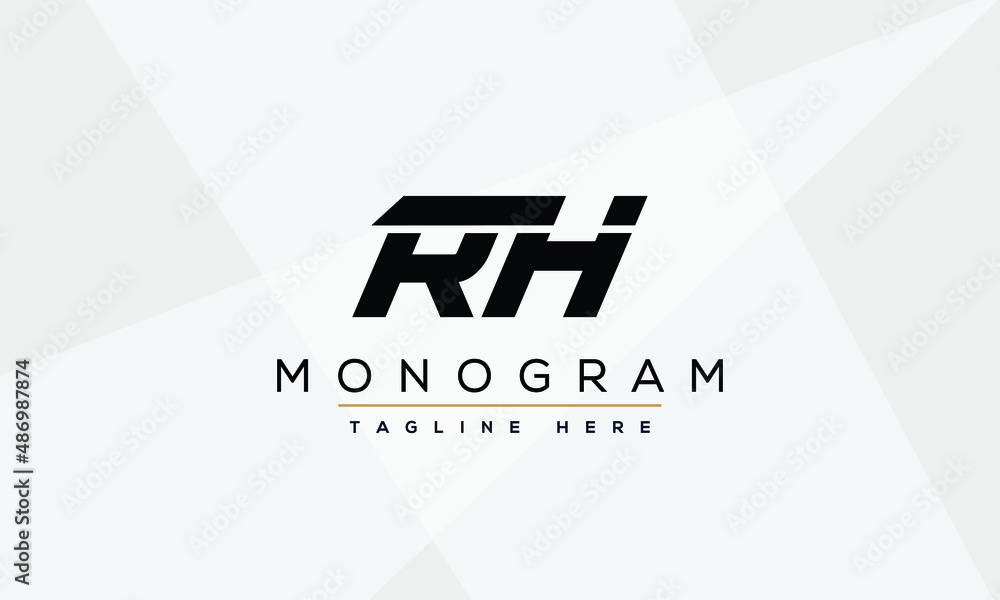 RH logo letter design on luxury background. HR logo monogram initials ...