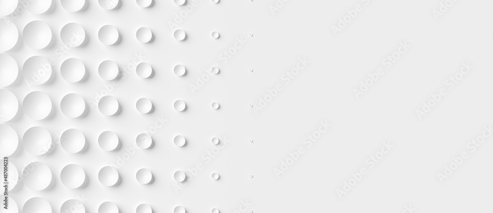 Fading out rows of white circle shaped bowls background wallpaper ...