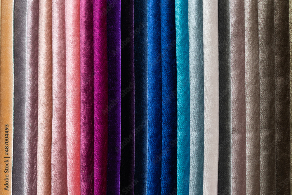 Tissue catalog. Catalog of multi-colored fabric samples. Textile ...