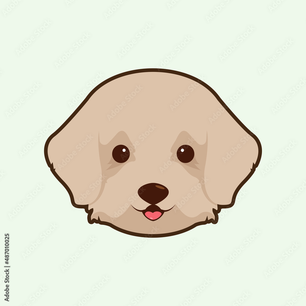 Cartoon illustration of cockapoo cute face. Vector illustration of ...