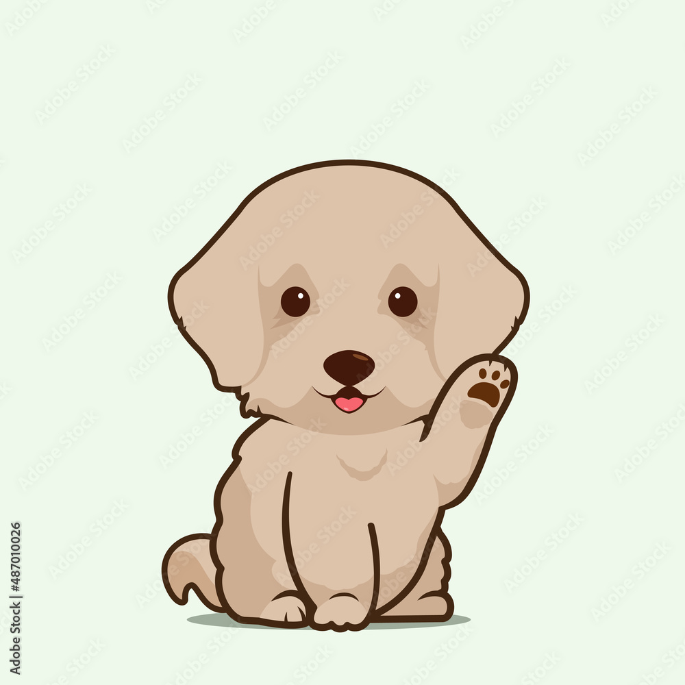 Cartoon illustration of cockapoo dog cute pose. Vector illustration of ...