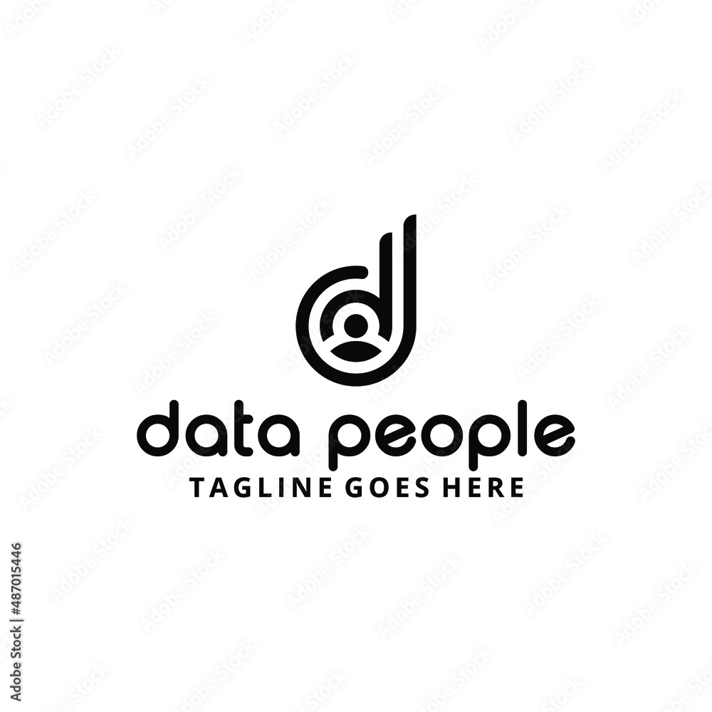 Abstract illustration of initial letter D People logo, Human Logo ...