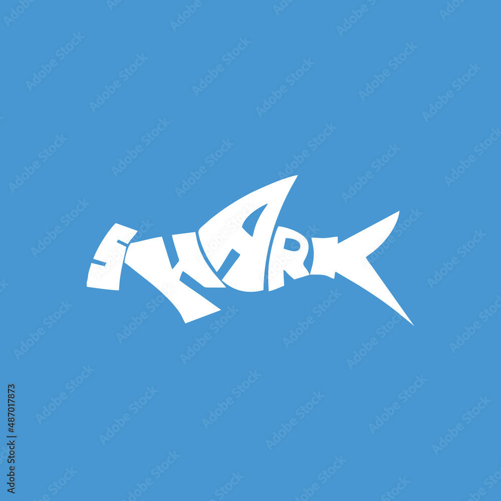 Shark letter with logo design illustration. Shark logo design ...