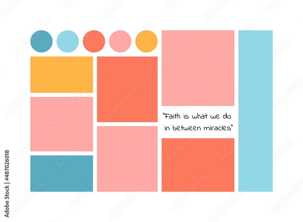 Moodboard template. Photo collage grid. Mood board design. Photography ...