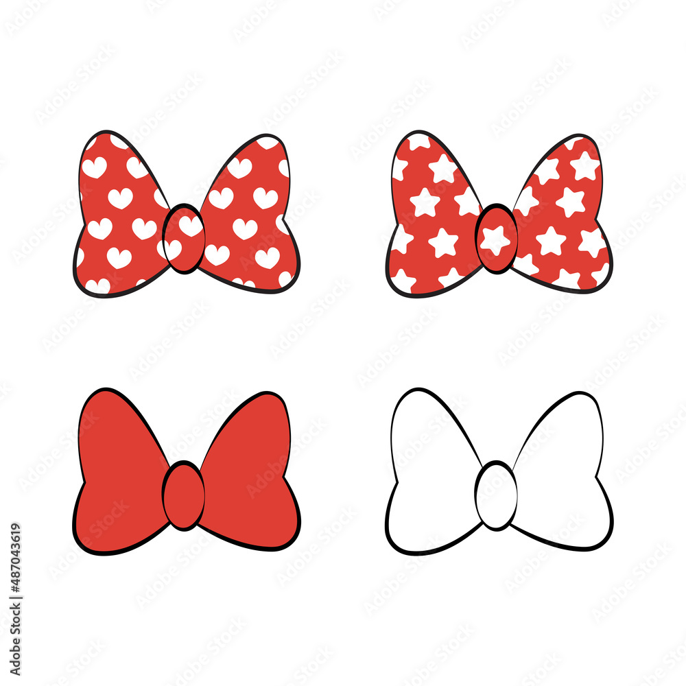 ribbon,bow mickey mouse,disney bow vector de Stock | Adobe Stock