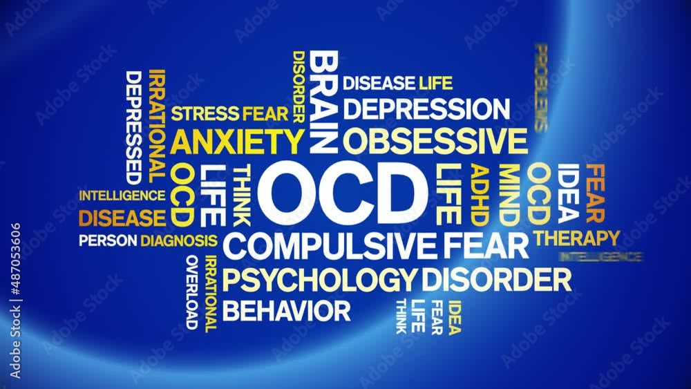 OCD animated tag word cloud;Obsessive-Compulsive Disorder animation ...
