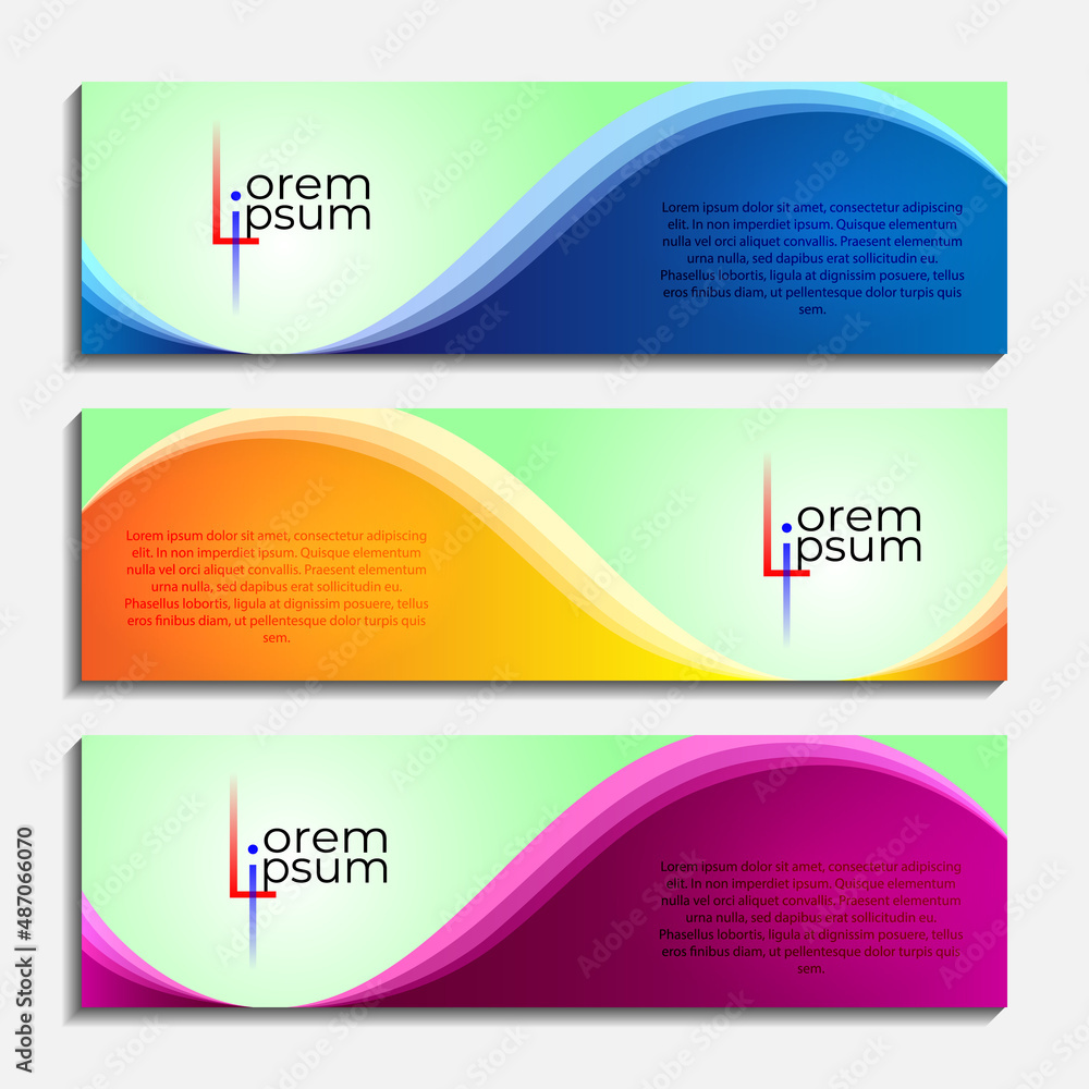 The curved lines banner template. Vector illustration of a simple ...