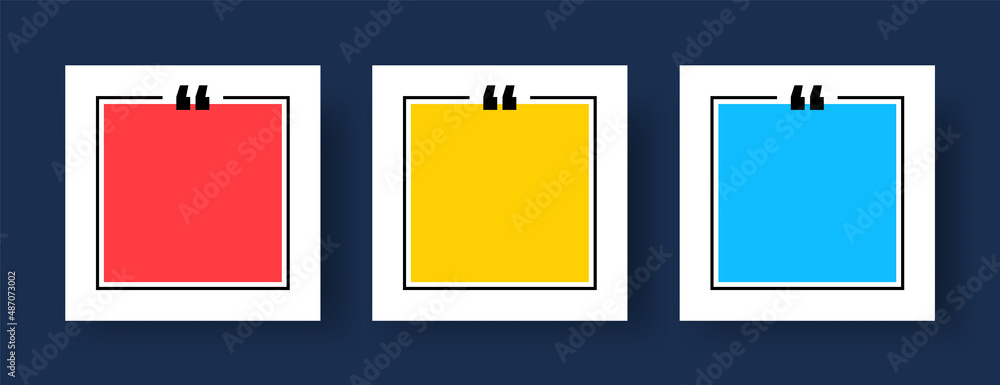 Empty Quote Frames Template Set. Blank Text Box Quote Frame Borders ...