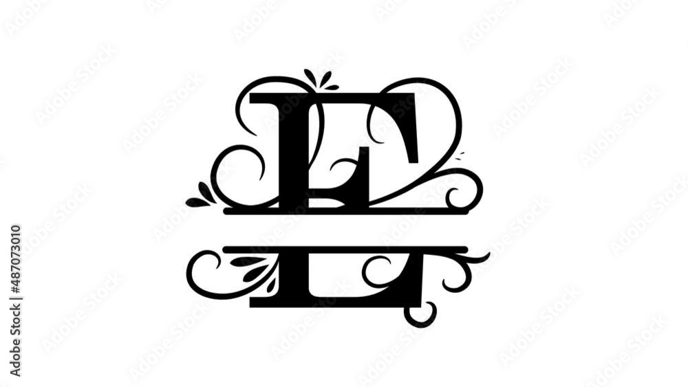 Split letter E. Monogram E. Just add your name to the logo ...