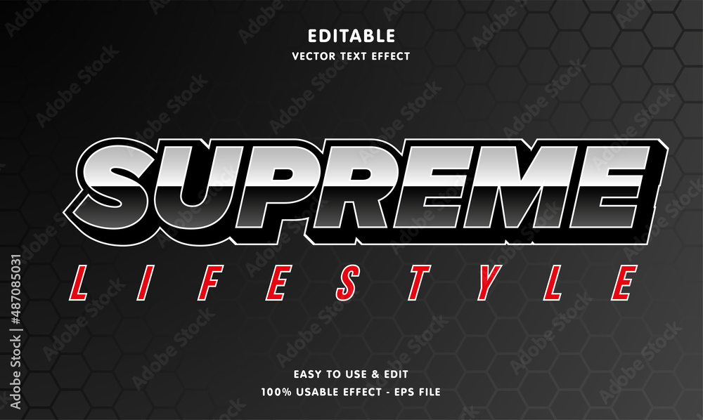 editable supreme text effect template with modern concept Stock Vector ...