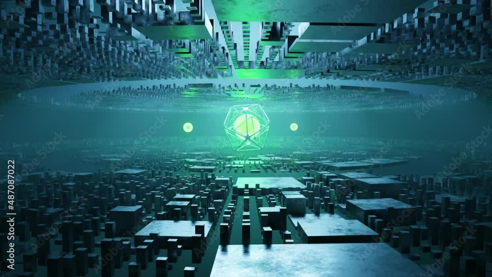 Sci fi technology background, Futuristic sci-fi metal shapes, mother ...