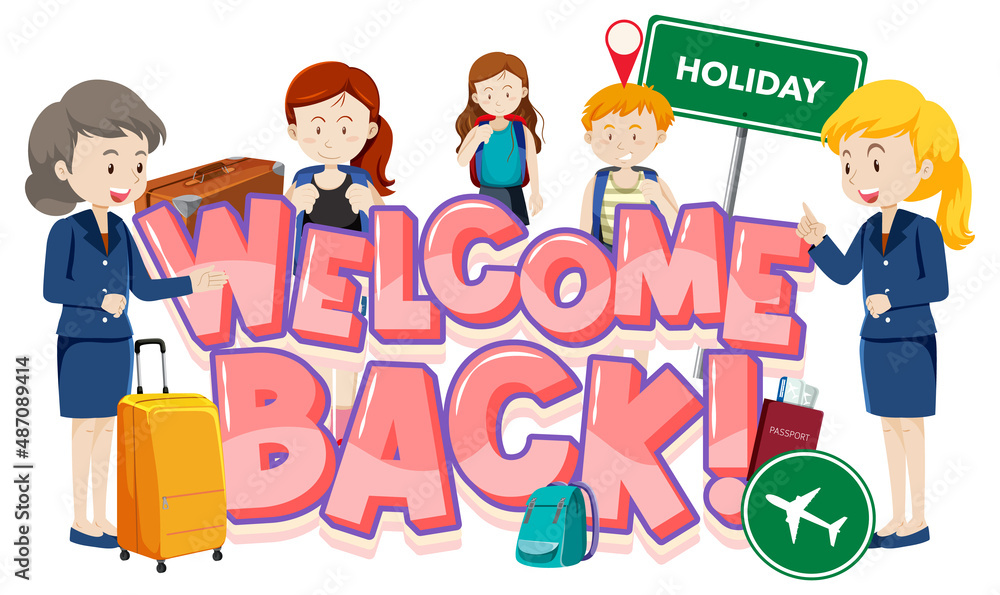 Welcome Back typography design with service staffs Stock Vector | Adobe ...