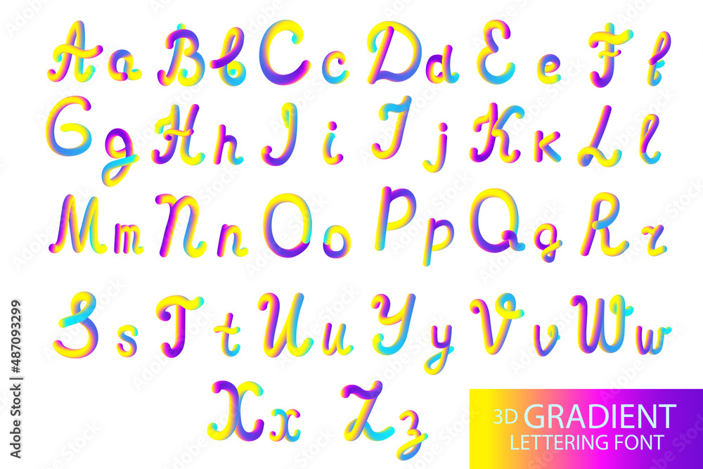 Colorful dynamic liquid ink or color mixing thick oil paint font in ...