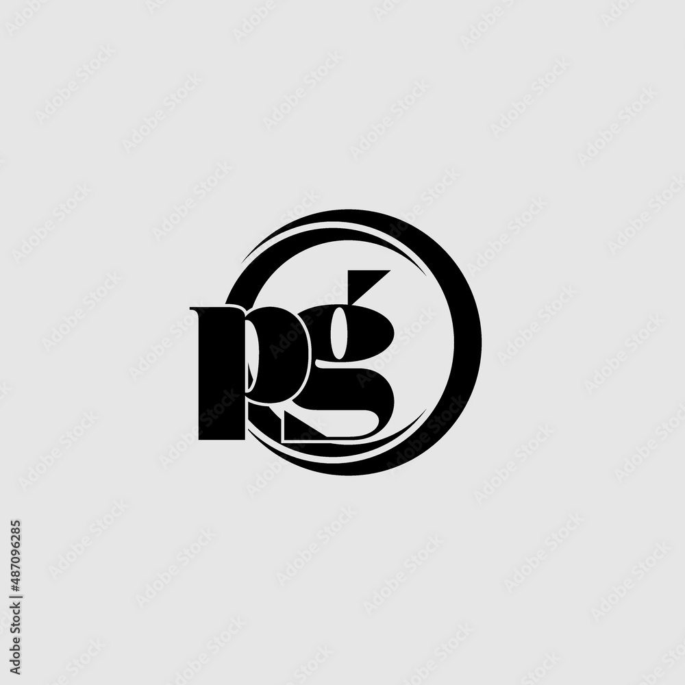 Letters PG simple circle linked line logo Stock Vector | Adobe Stock