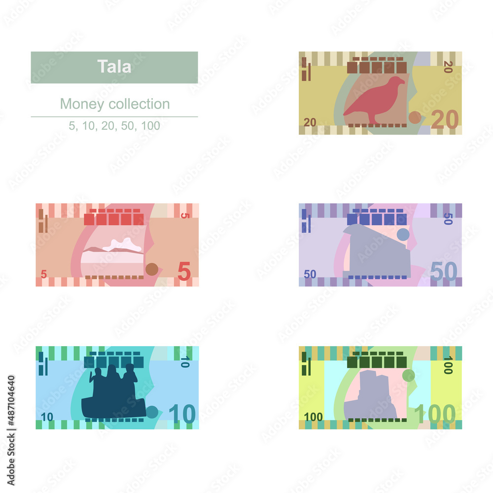 Samoan Tala Vector Illustration. Samoa money set bundle banknotes ...
