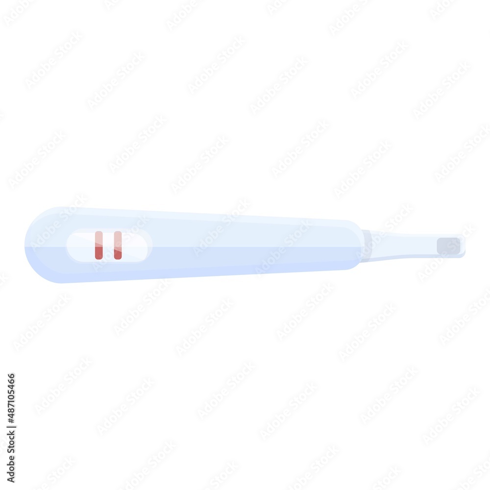 Hcg pregnant test icon cartoon vector. Positive result. Urine result ...