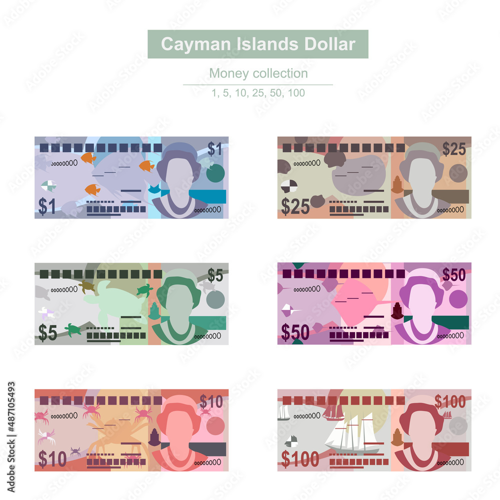Cayman Islands Dollar Vector Illustration. Cayman Islands (UK) money ...
