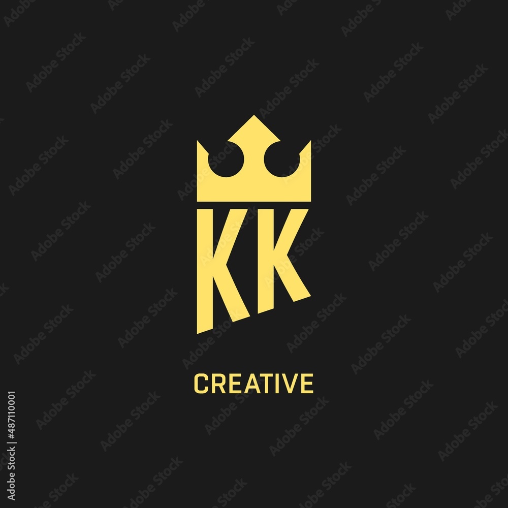Monogram KK logo shield crown shape, elegant and luxury initial logo ...