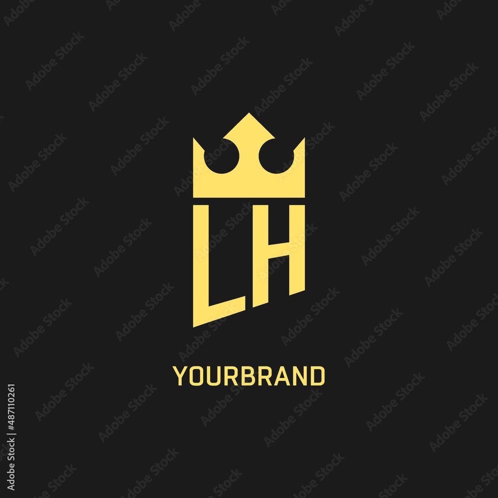 Monogram LH logo shield crown shape, elegant and luxury initial logo ...