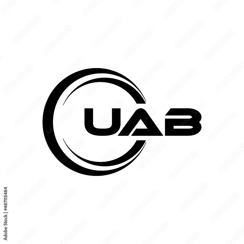 UAB letter logo design with white background in illustrator, vector ...