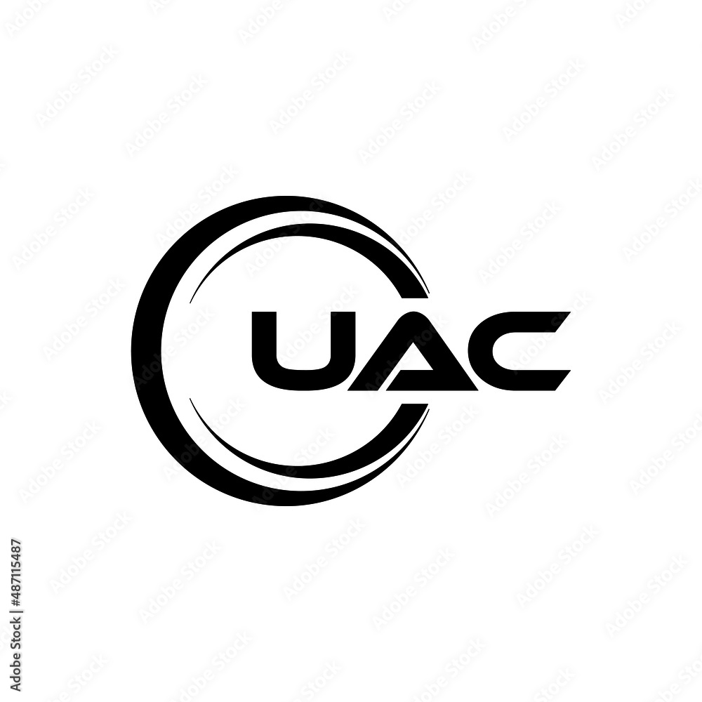 UAC letter logo design with white background in illustrator, vector ...