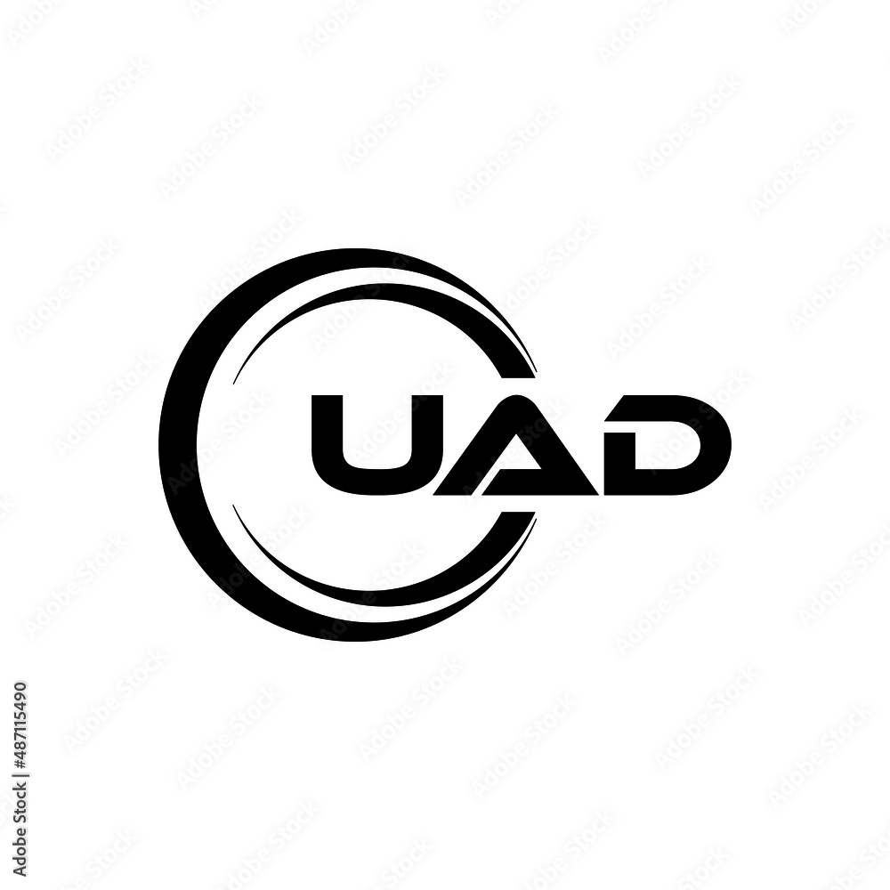 UAD letter logo design with white background in illustrator, vector ...