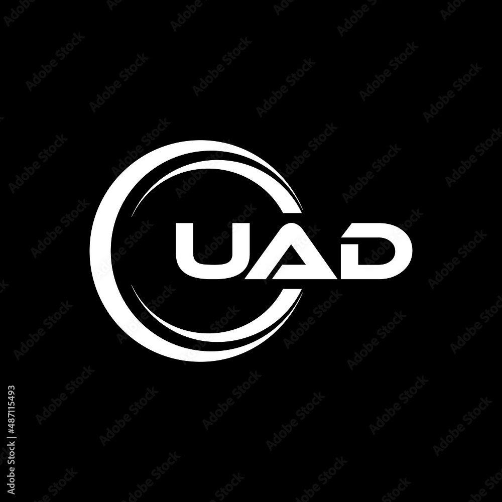 UAD letter logo design with black background in illustrator, vector ...
