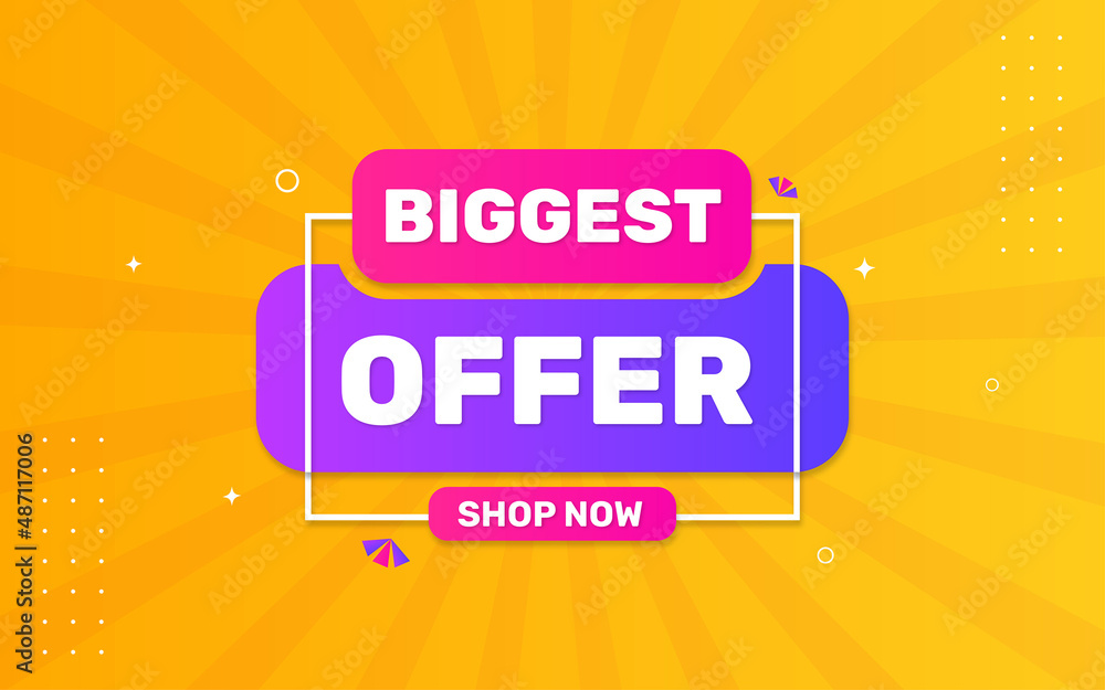 Biggest offer banner design with editable text effect Stock Vector ...