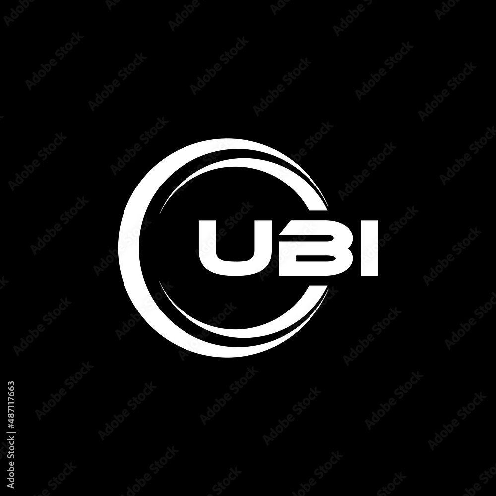 UBI letter logo design with black background in illustrator, vector ...