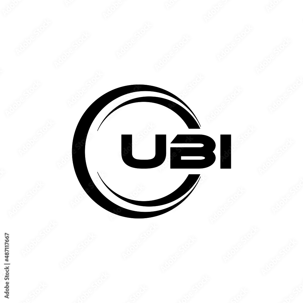 UBI letter logo design with white background in illustrator, vector ...
