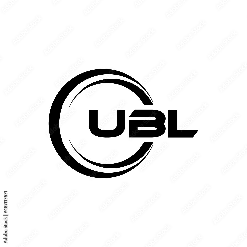 UBL letter logo design with white background in illustrator, vector ...