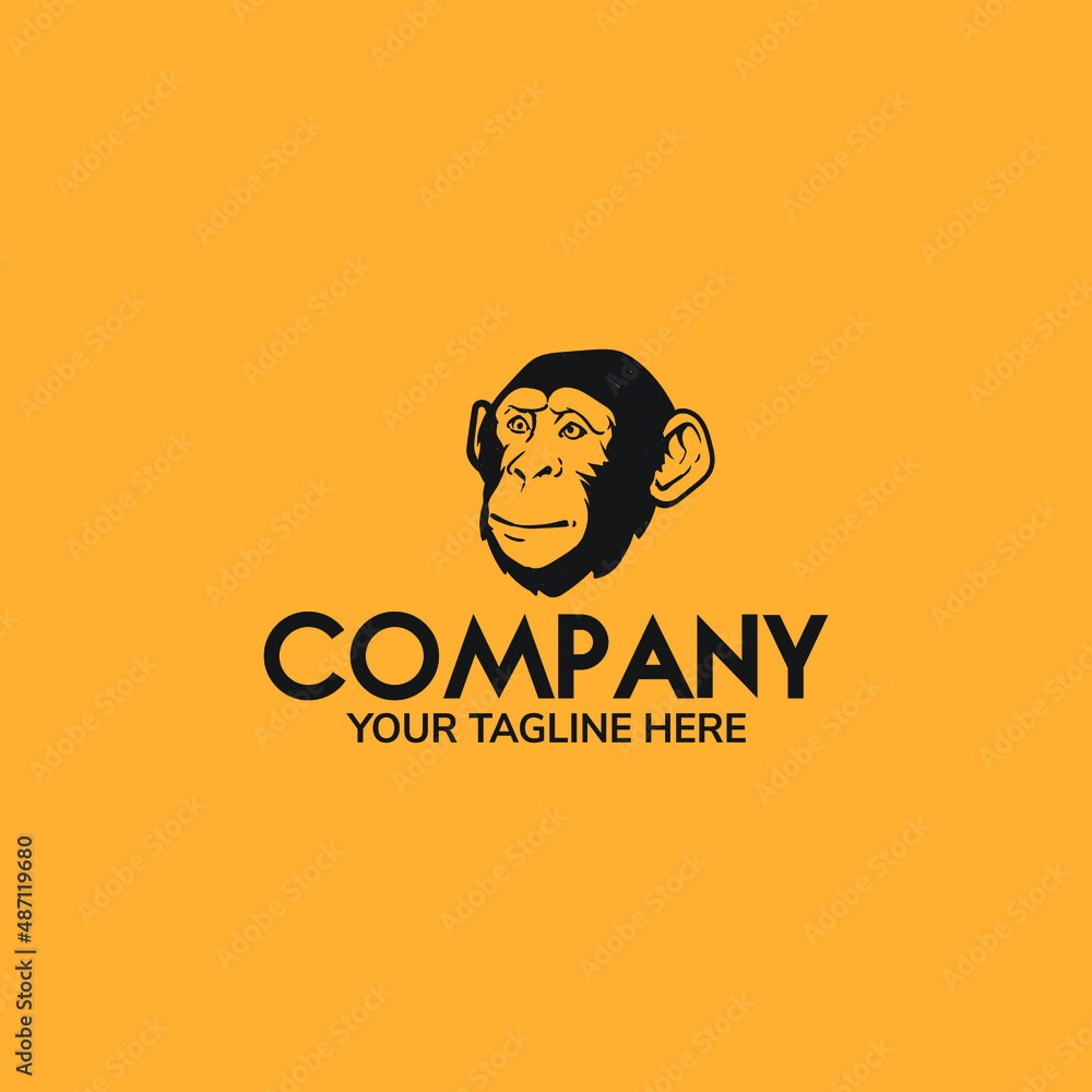 ape monkey smpanse logo idea Stock Vector | Adobe Stock
