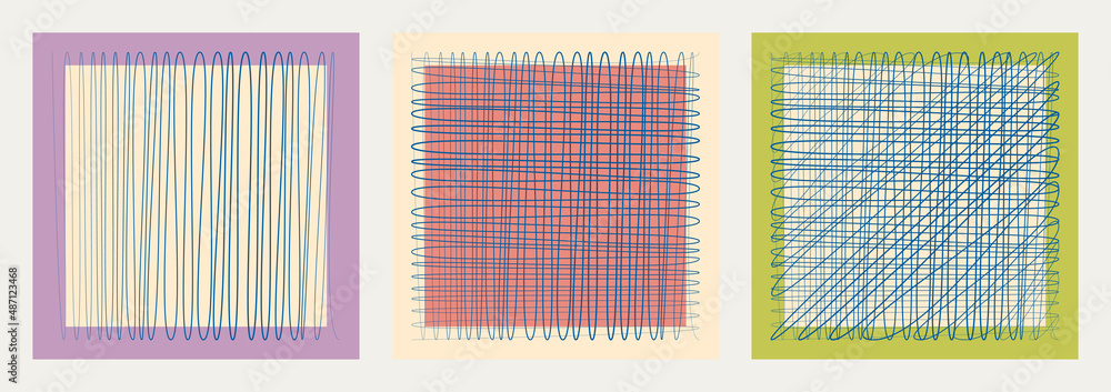 A set of vector illustrations of the abstract textures of a crossed-out ...