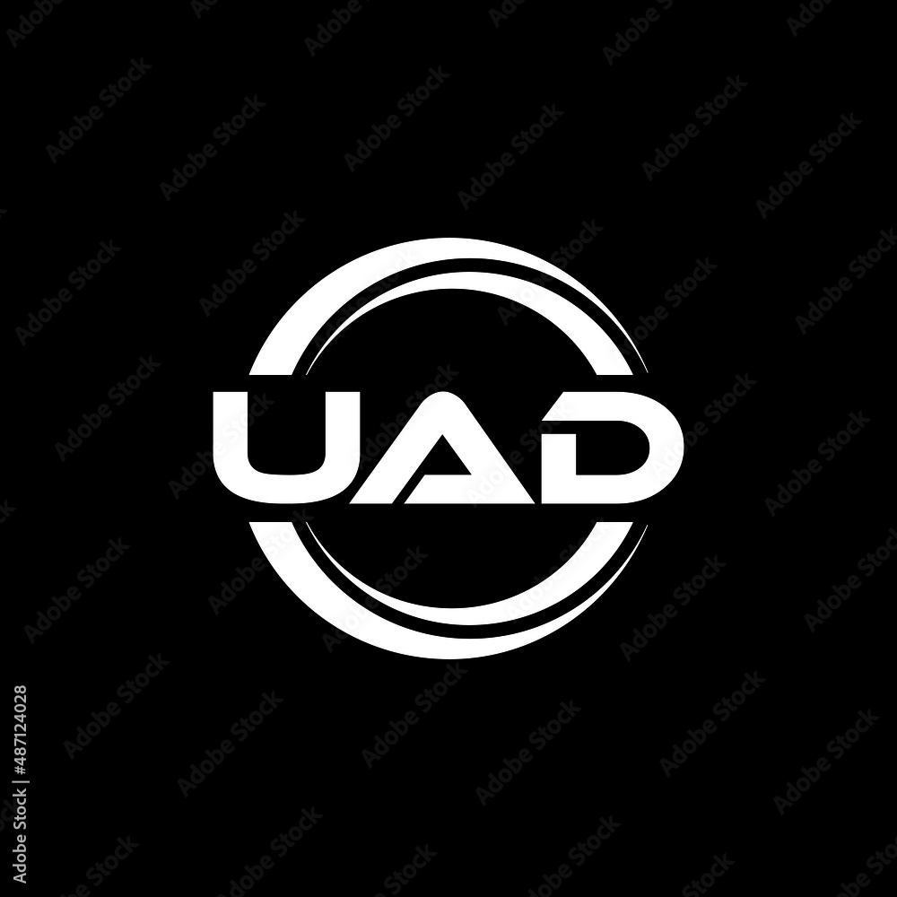 UAD letter logo design with black background in illustrator, vector ...