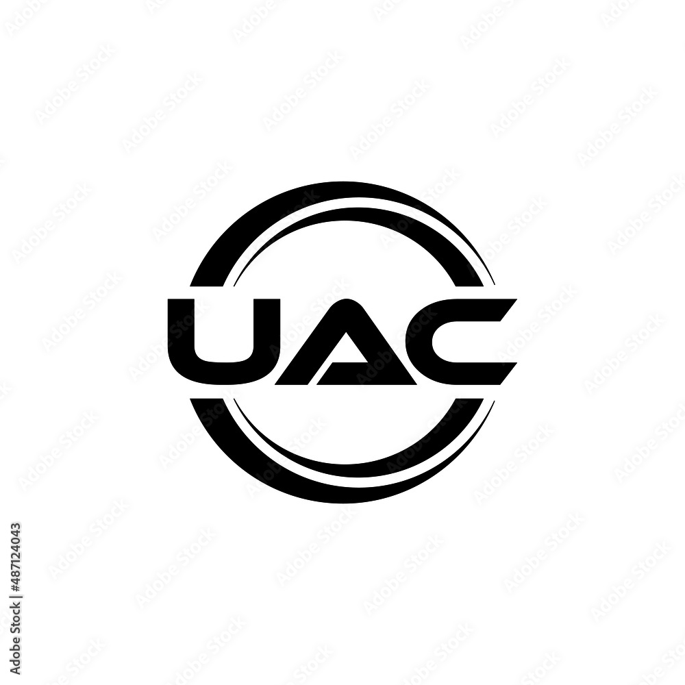 UAC letter logo design with white background in illustrator, vector ...