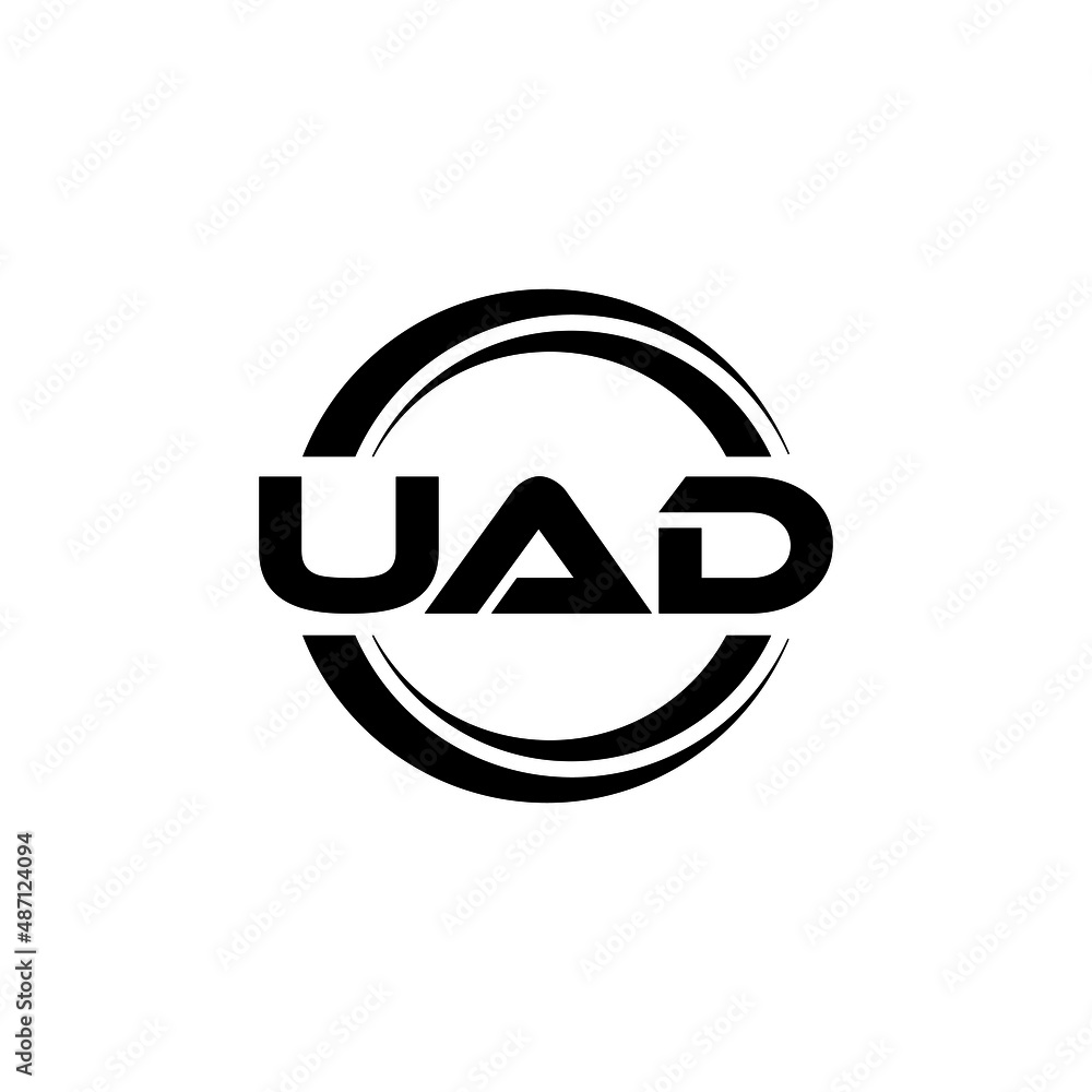 UAD letter logo design with white background in illustrator, vector ...