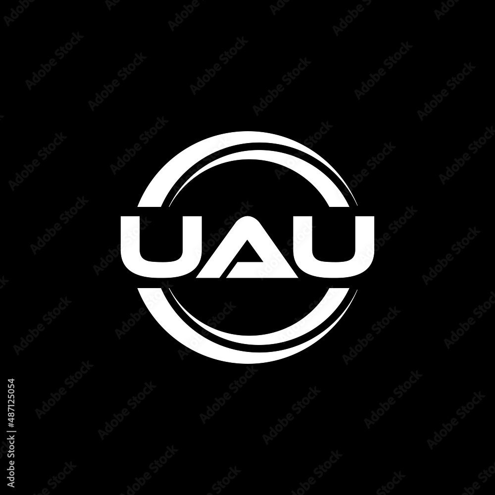 UAU letter logo design with black background in illustrator, vector ...