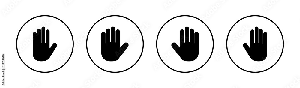 Hand icons set. hand sign and symbol. palm Stock Vector | Adobe Stock